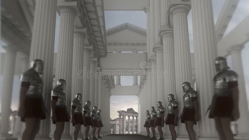 Roman Armed Guards Standing Inside a Temple Stock Footage - Video of ...