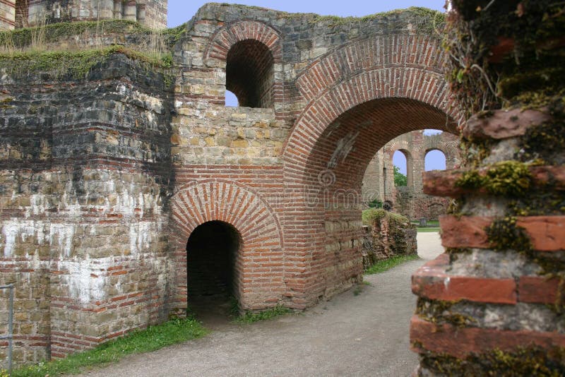 Roman Bath Ruins; Trier Germany Stock Image - Image of trier, germany ...