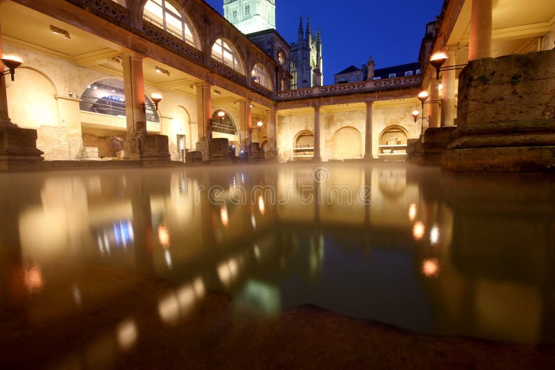 Roman Baths and Hot Spring in Stock Image - Image of heritage, temple ...