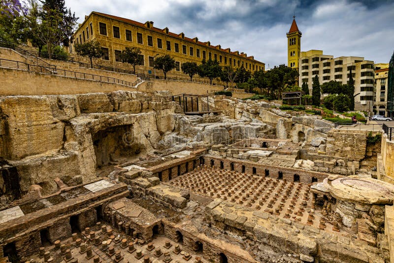 Roman Baths, Beirut, Lebanon Editorial Photography - Image of building ...