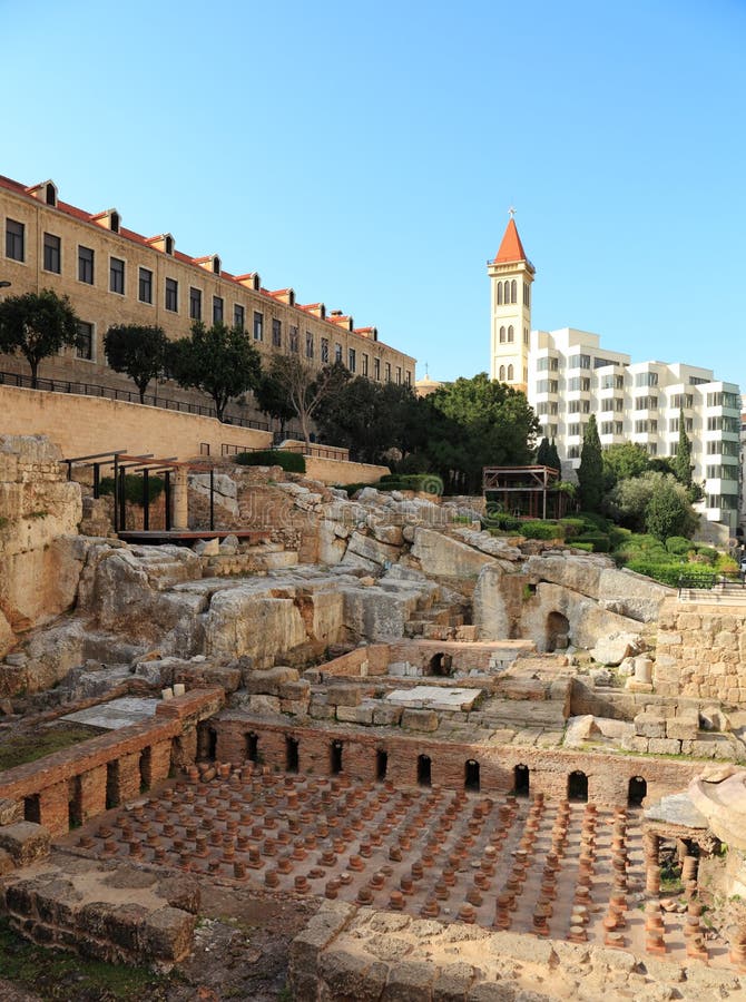 Roman Baths, Downtown Beirut Stock Image - Image of tourism, roman: 9169293