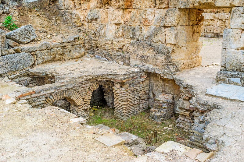 Roman Baths of Perge stock image. Image of discover, altar - 97959453