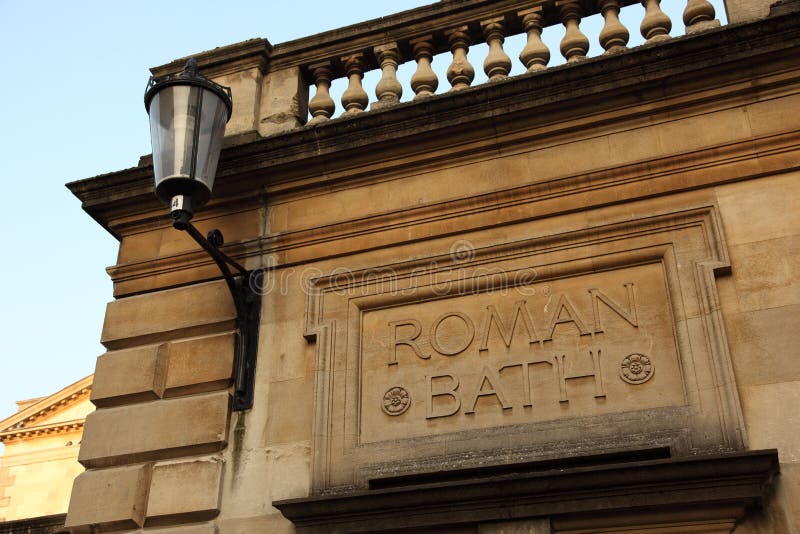Roman baths sign in Bath stock image. Image of historic - 8175725