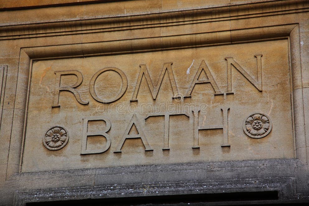 Roman baths sign in Bath stock image. Image of scenery - 8175911