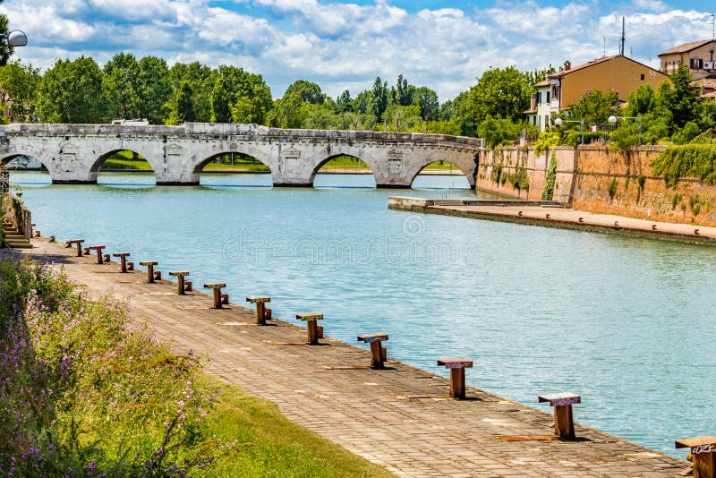 Roman Bridge of Augustus stock photo. Image of trees - 73231912