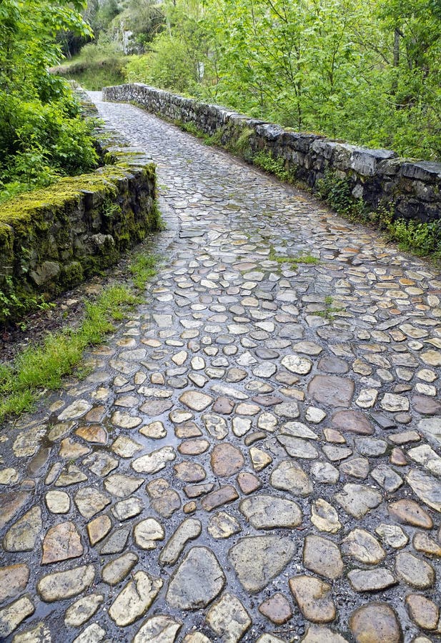 Roman Bridge Input, Poo De Cabrales. Stock Image - Image of ...