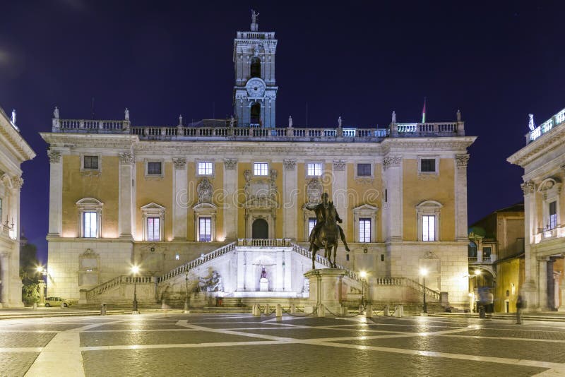The Roman Capitolium in Rome Stock Photo - Image of panoramic ...