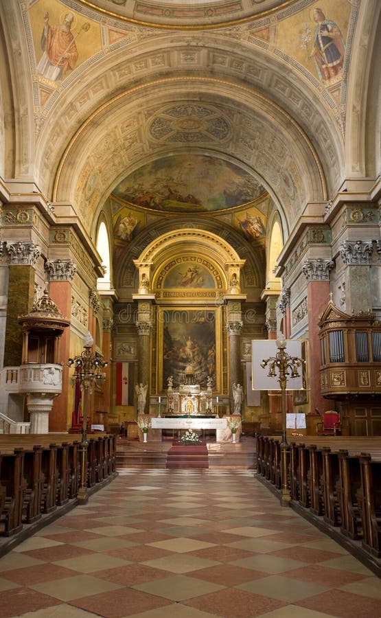 Roman Catholic Church Interior. Stock Image - Image of tranquil ...