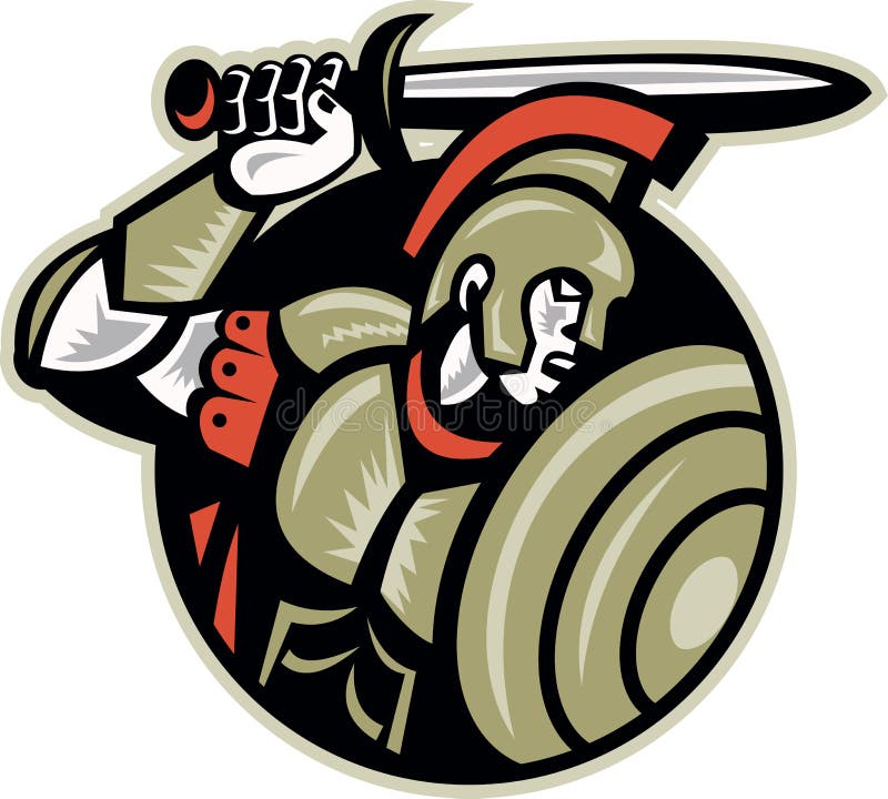 Roman Centurion Soldier with Sword and Shield Stock Vector ...