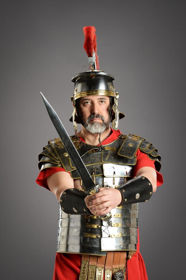 Roman Centurion with Sword stockfoto. Bild von rüstung - 41246420