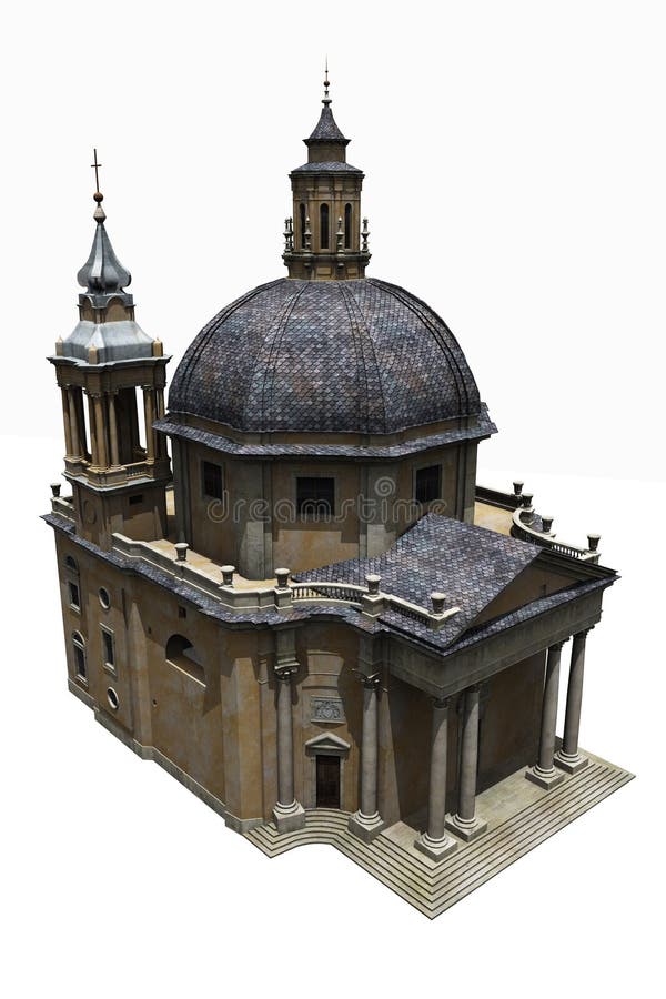 Roman Church on white stock illustration. Illustration of architecture ...