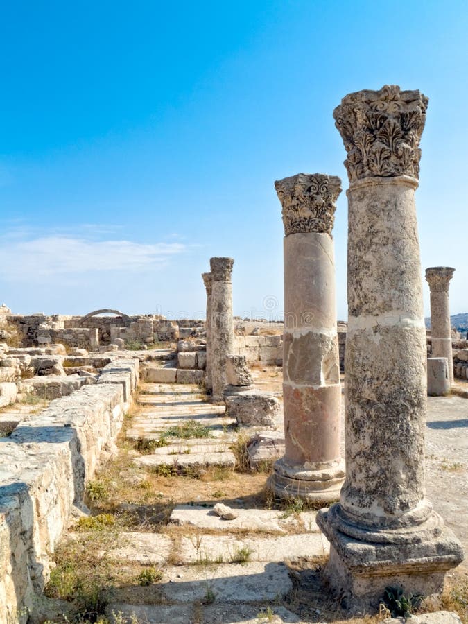 Roman Citadel in Amman, Jordanië Stock Foto - Image of imperium ...