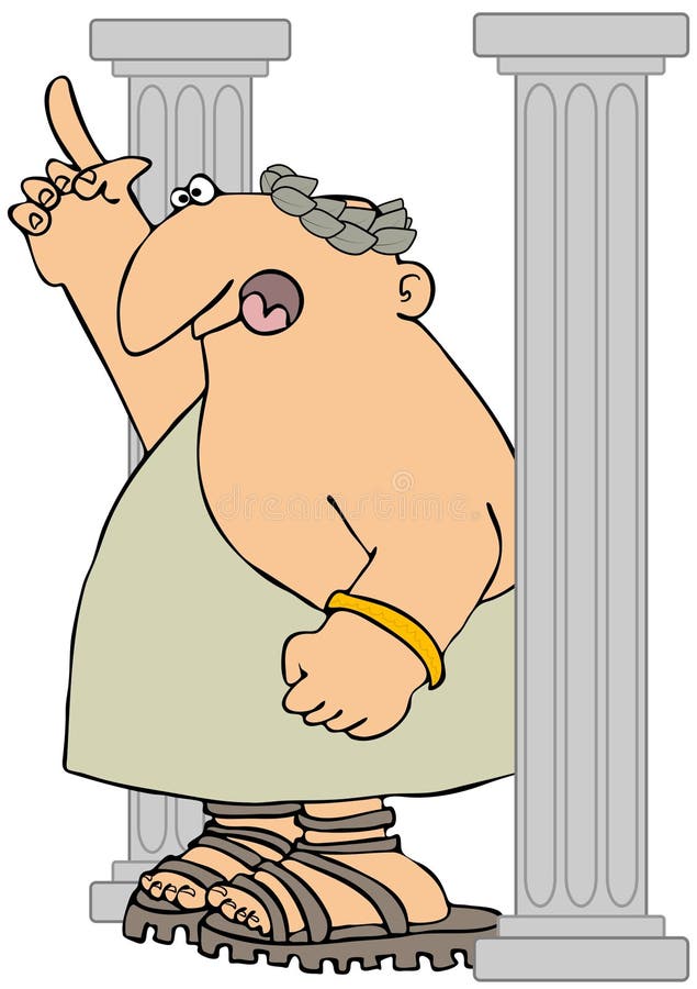 Roman Citizen between Columns Stock Illustration - Illustration of ...