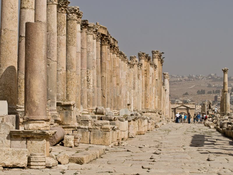Roman city in Jerash stock photo. Image of period, archaeological - 5103588