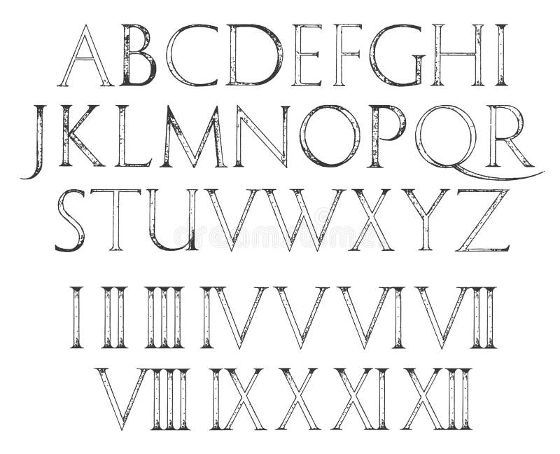 Alfabeto romano moderno ilustración del vector. Ilustración de antiguo ...