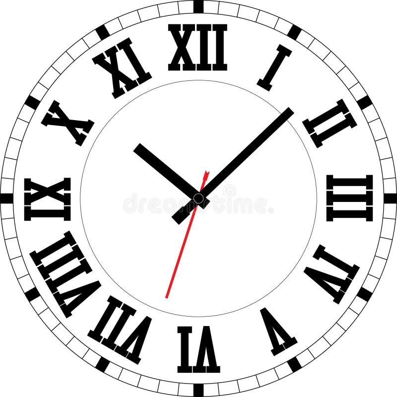 Roman clock dial. stock vector. Illustration of hour - 81874007