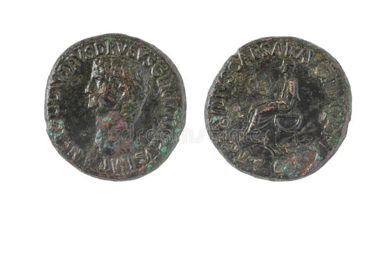 Roman Coin - Roman Sestertius of the Empire Stock Photo - Image of ...