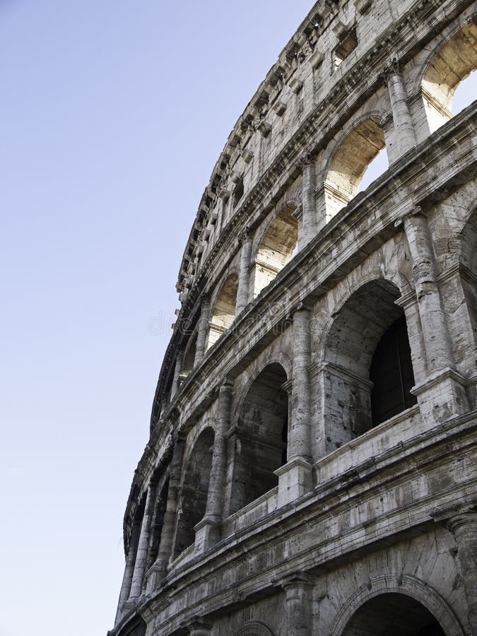 Roman coliseum facade stock image. Image of blue, architecture - 80387387