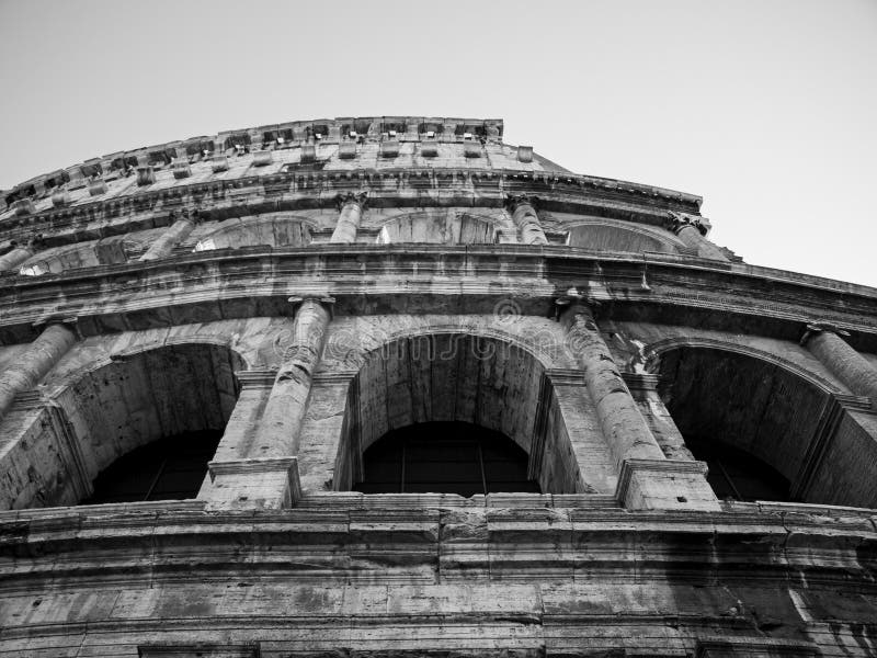 Roman coliseum facade stock image. Image of night, europe - 80388415