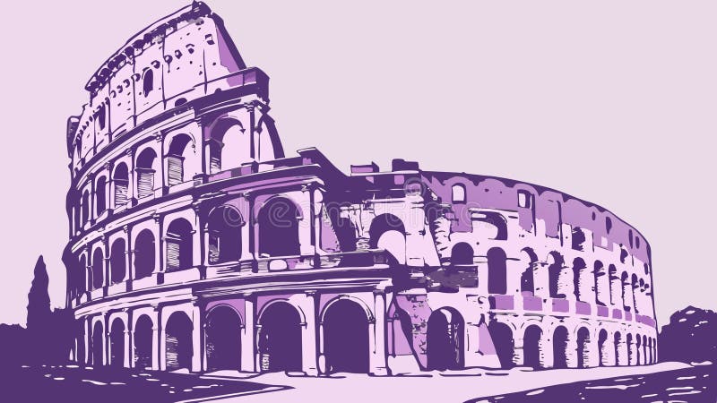 Roman Colosseum, Iconic Ancient Architecture, Vector Design Generative ...