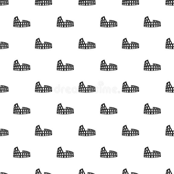 Roman Colosseum Pattern, Simple Style Stock Vector - Illustration of ...