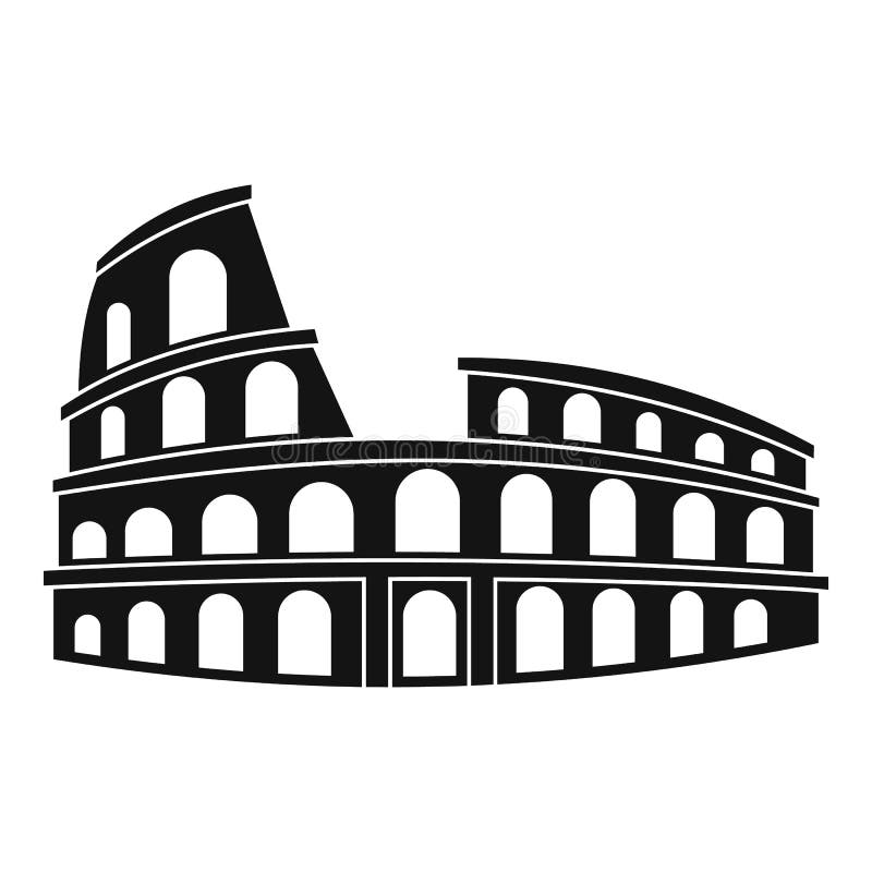 Roman Colosseum Symbol, Enkel Stil Vektor Illustrationer - Illustration ...