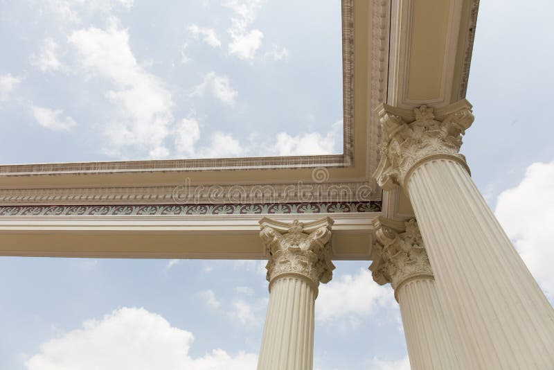 Roman column head. stock image. Image of column, blue - 97136333