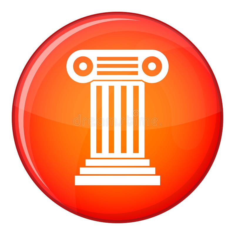 Roman Column Icon, Flat Style Stock Vector - Illustration of eternal ...