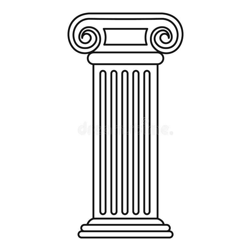 Roman Column Icon, Outline Style Stock Vector - Illustration of ...