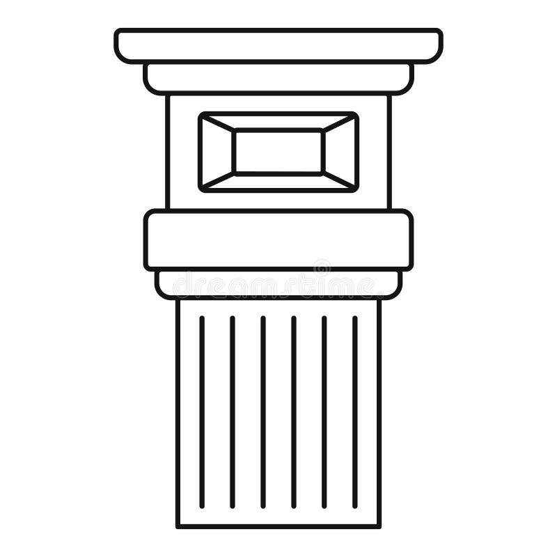Roman Column Icon, Outline Style Stock Vector - Illustration of ...