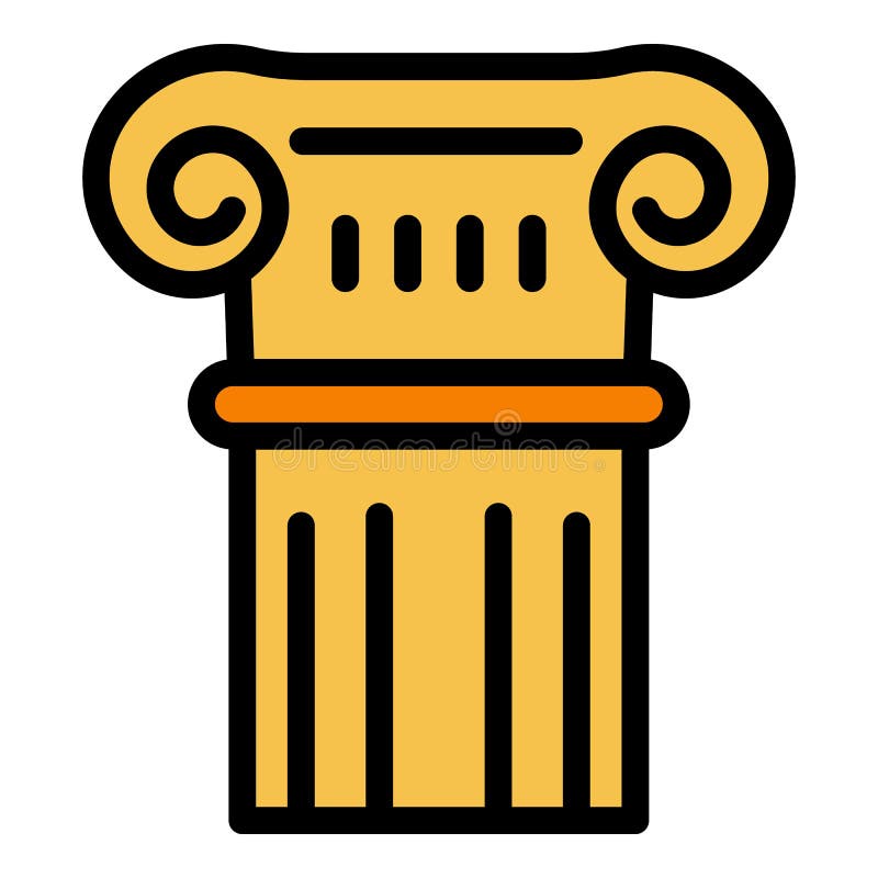 Roman Column Icon, Outline Style Stock Vector - Illustration of greek ...
