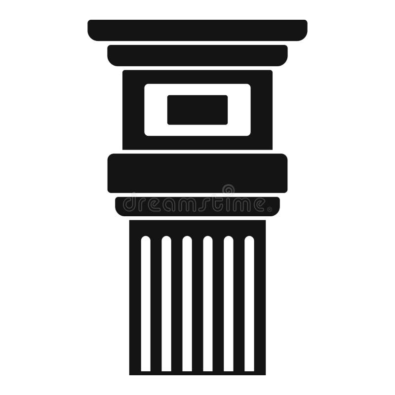 Roman Column Icon, Flat Style Stock Vector - Illustration of greece ...