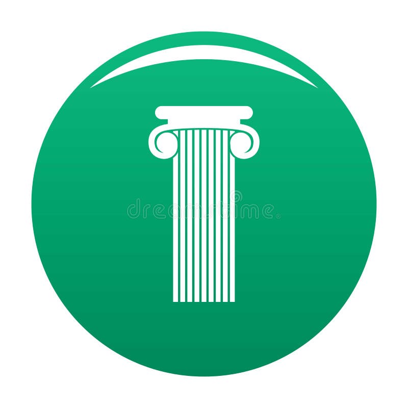 Roman Column Icon Vector Green Stock Vector - Illustration of ionic ...