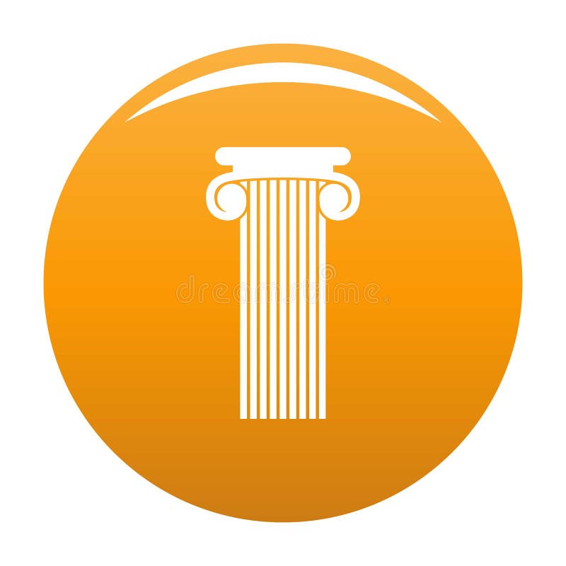 Roman Column Icon Vector Orange Stock Vector - Illustration of pattern ...