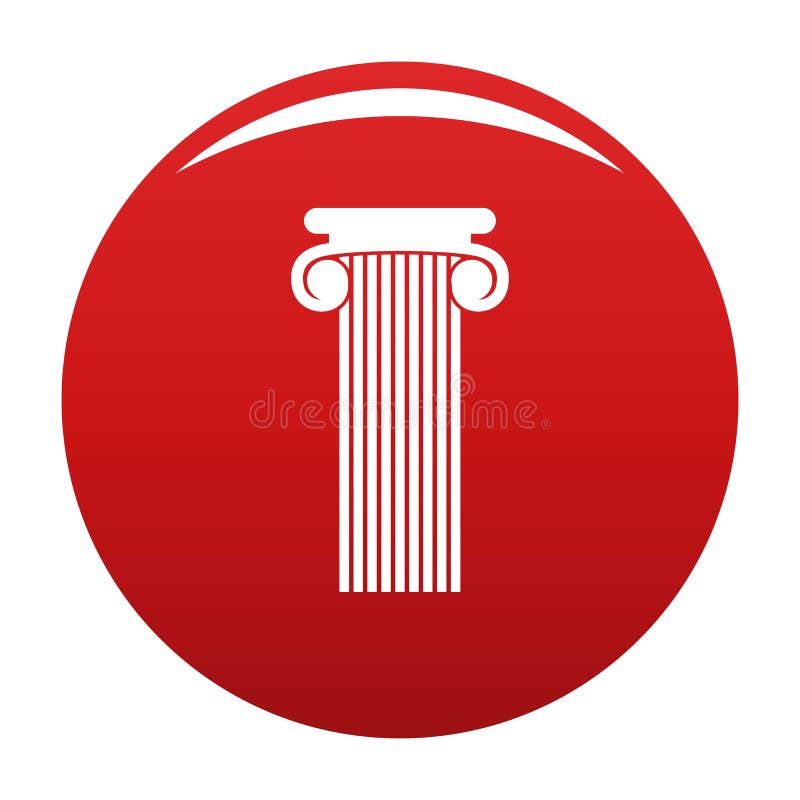 Roman Column Icon Vector Red Stock Vector - Illustration of icon ...