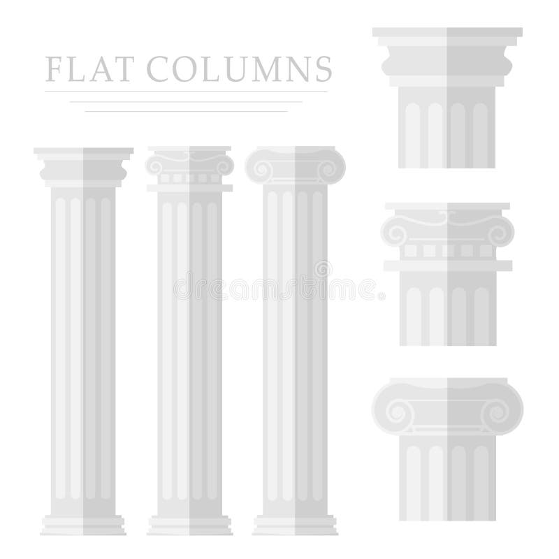 Roman Column on a White Background Stock Illustration - Illustration of ...