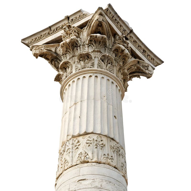 Roman Column Isolated on White Background Stock Illustration ...