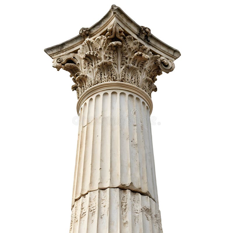 Roman Column Isolated on White Background Stock Illustration ...