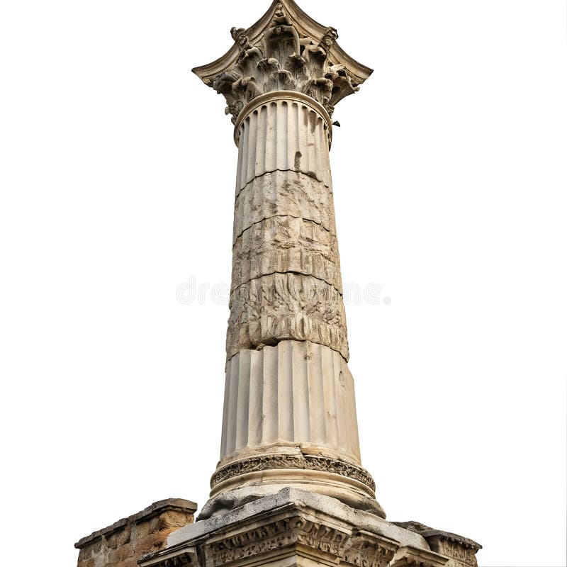 Roman Column Isolated on White Background Stock Illustration ...