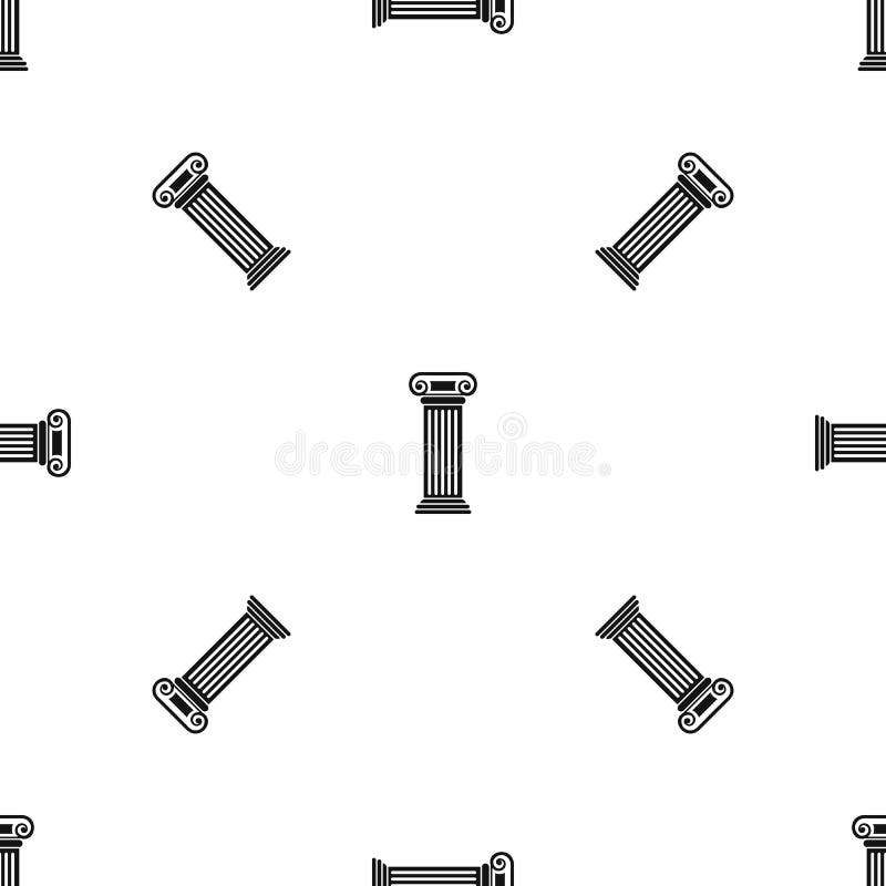 Roman Column Pattern Seamless Black Stock Vector - Illustration of ...