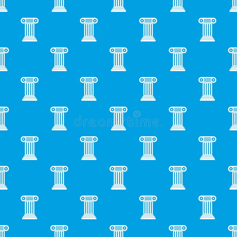 Roman Column Pattern Seamless Blue Stock Vector - Illustration of ...
