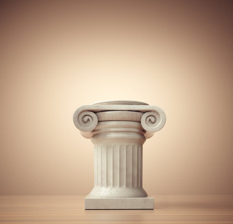 Roman Column Pedestal on Simple Background Stock Illustration ...