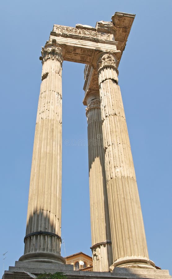 Roman Columns Near the Marcello Theatre on a Sunny Day with Blue Sky ...