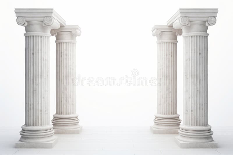 Roman Columns on White Background, Perfect for Historical and ...