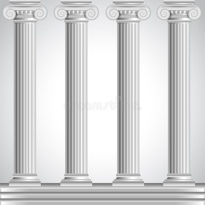 Roman Columns on White Background Stock Vector - Illustration of column ...