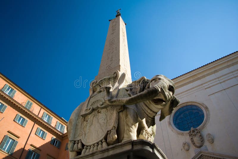 Roman Elephant with Obelisk Stock Photo - Image of place, rome: 6488718