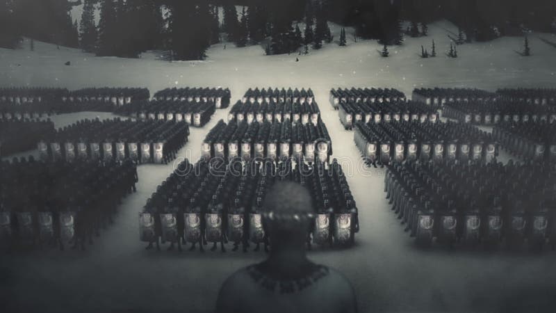 Roman Emperor in Front of His Massive Army in Formation Stock Video ...