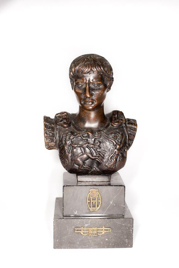 Roman Emperor Octavianus Augustus on a White Background Stock Photo ...