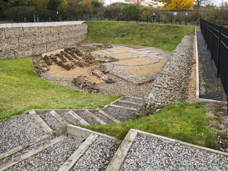 Roman Fort Baths Reconstruction at Wallsend, UK Stock Photo - Image of ...