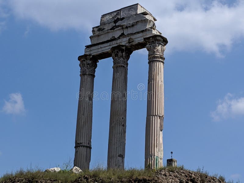 Roman Forum Columns in Clouds Stock Photo - Image of rome, ruins: 146683422